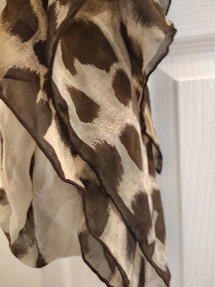 Vintage Halston 34"x34" Earth Tone Brown Colored 100% Silk Square Scarf ...