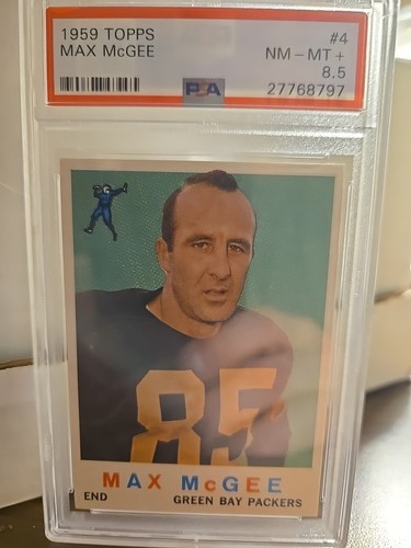 1959 Topps #4 Max McGee Rookie Green Bay Packers PSA 8.5 NM/MT+ Set ...
