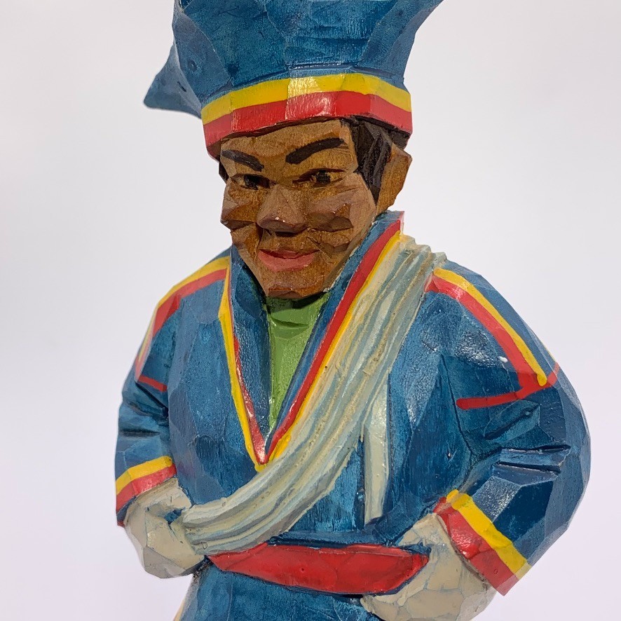 Scandinavian Flat Plane Carving Sami Figure Wood Painted 6" | eBay