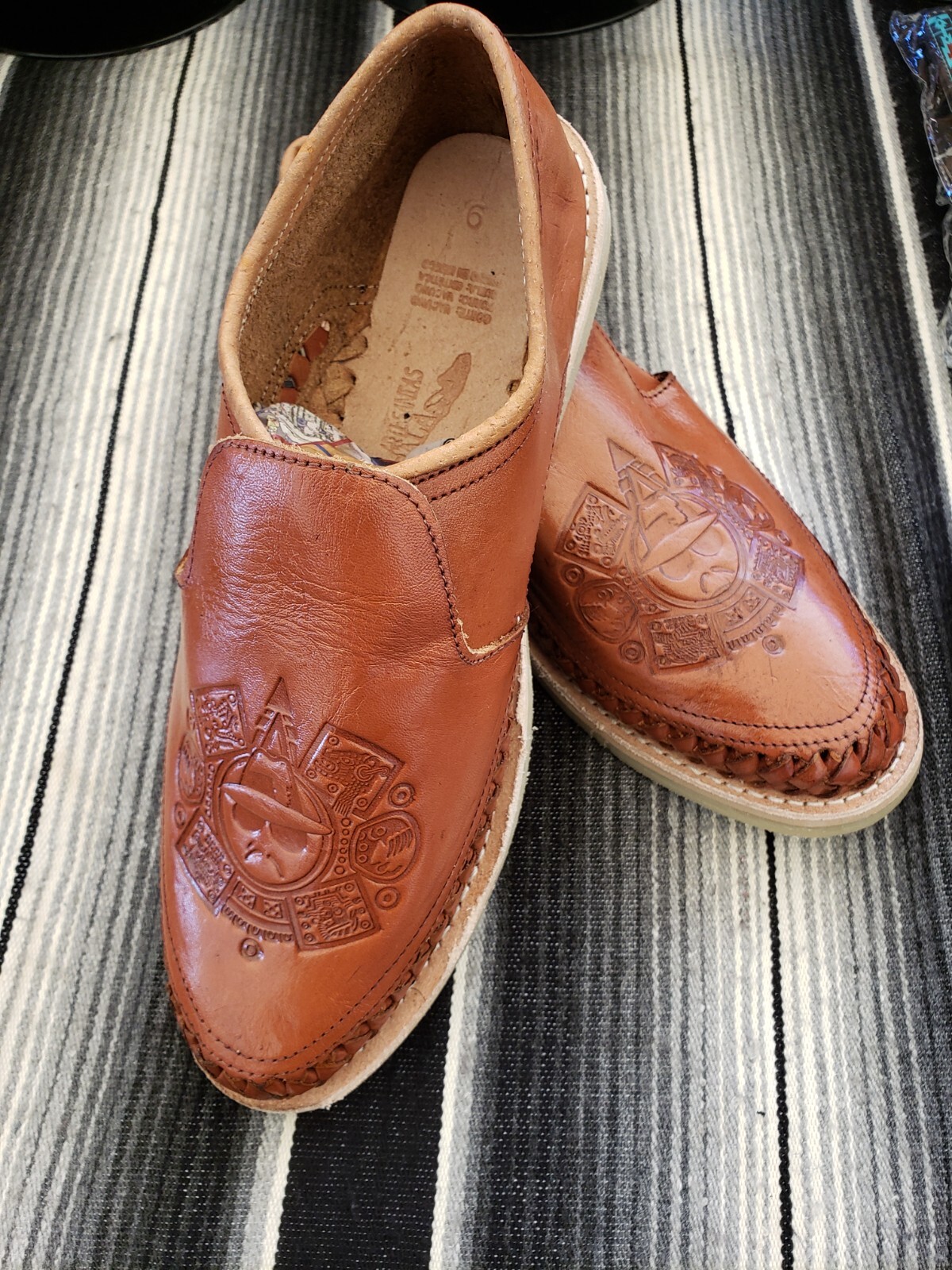 Chicano Mexicano Artesanal Indigenous Men Tooled Aztec Lowrider Man Tan ...