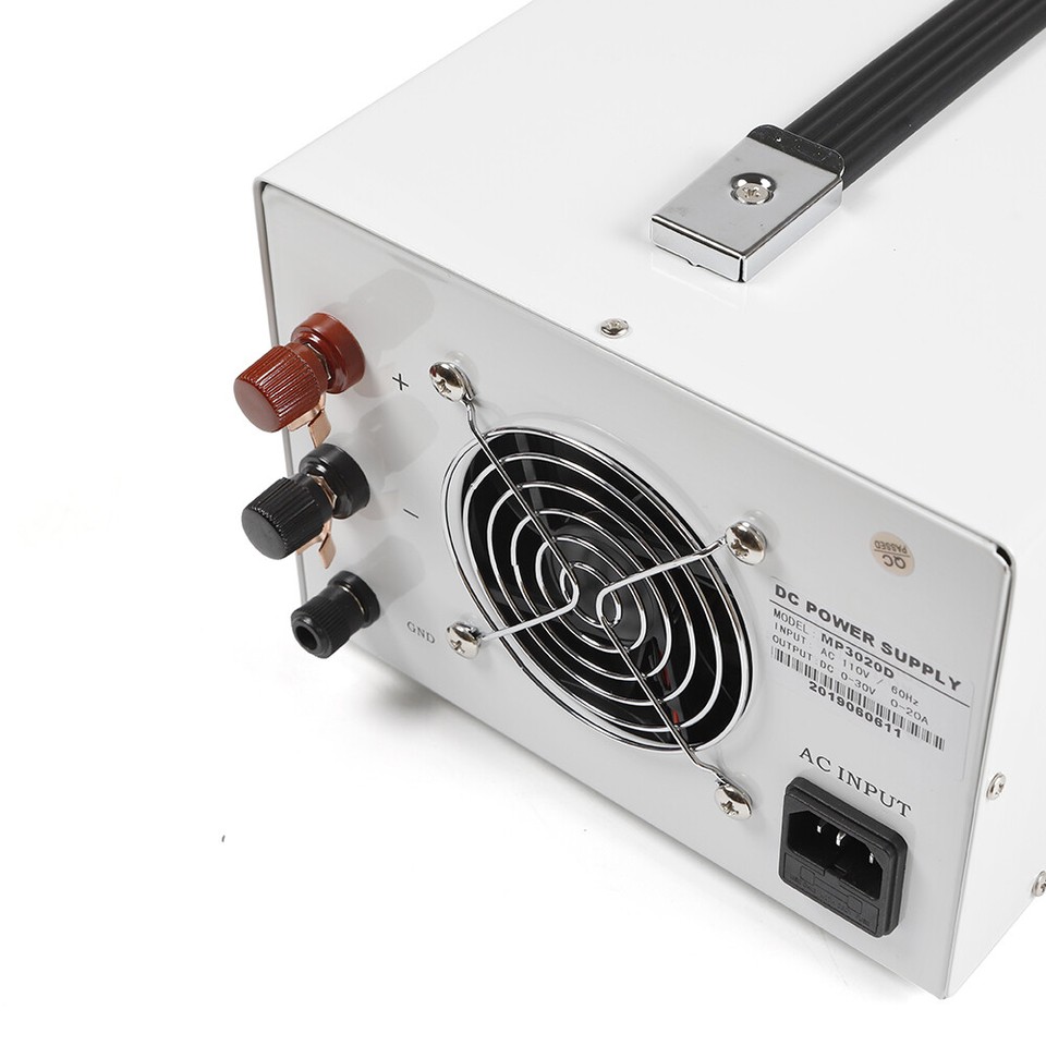 0-30V 0-20A DC Lab Power Supply Regulated 60Hz AC 110V Portable ...