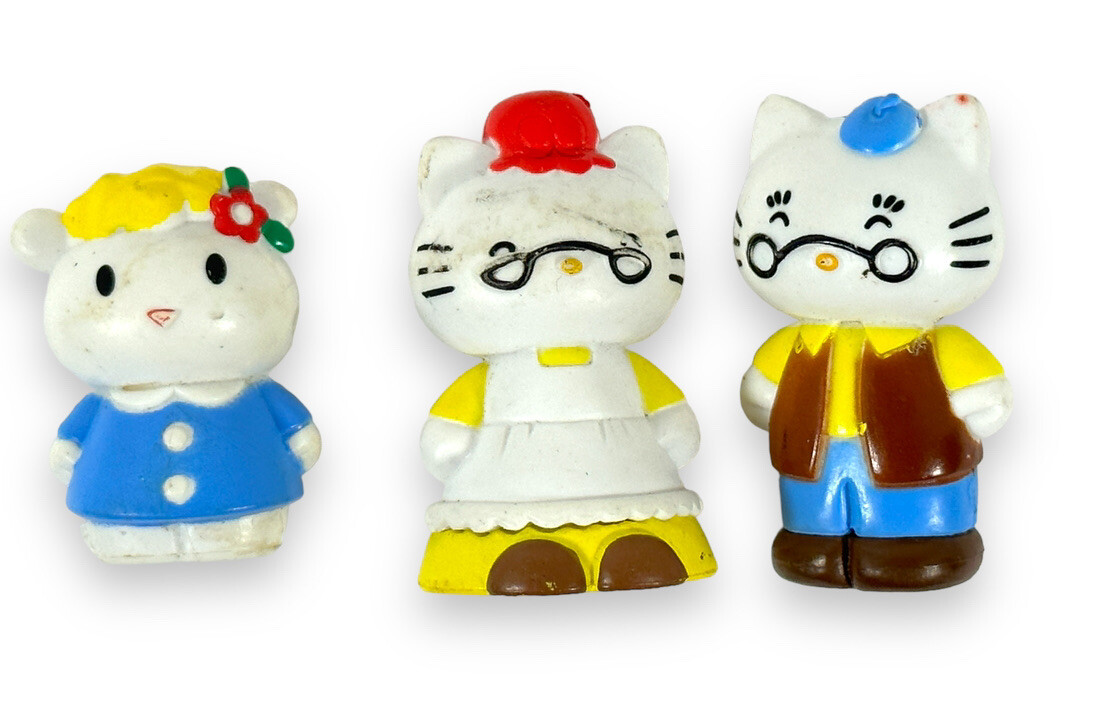 Lot of 3 Vintage Sanrio Mini Hello Kitty Figures Toy Fifi Mary Mama ...