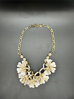 Stella & Dot Cynthia Flower Statement Figaro Link Necklace - Brand New ...