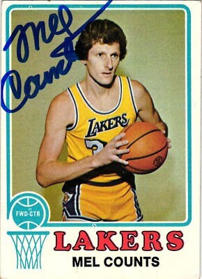 Mel Counts #151 Signed 1973-1974 Topps NBA Basketball Card Lakers | eBay