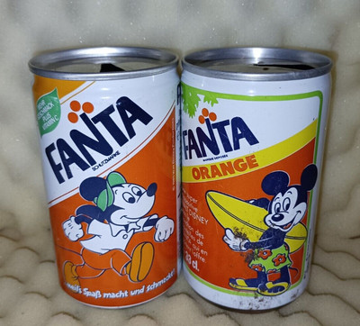 Rare set 2 Fanta cans, promotional Disney's Mickey Mouse! | eBay