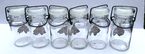 Vintage Wheaton Glass Jar Wire Bale Greenbrier Souvenir 6 Pcs | eBay