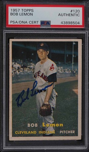 1957 Topps Baseball Bob Lemon #120 PSA A AUTO! | eBay