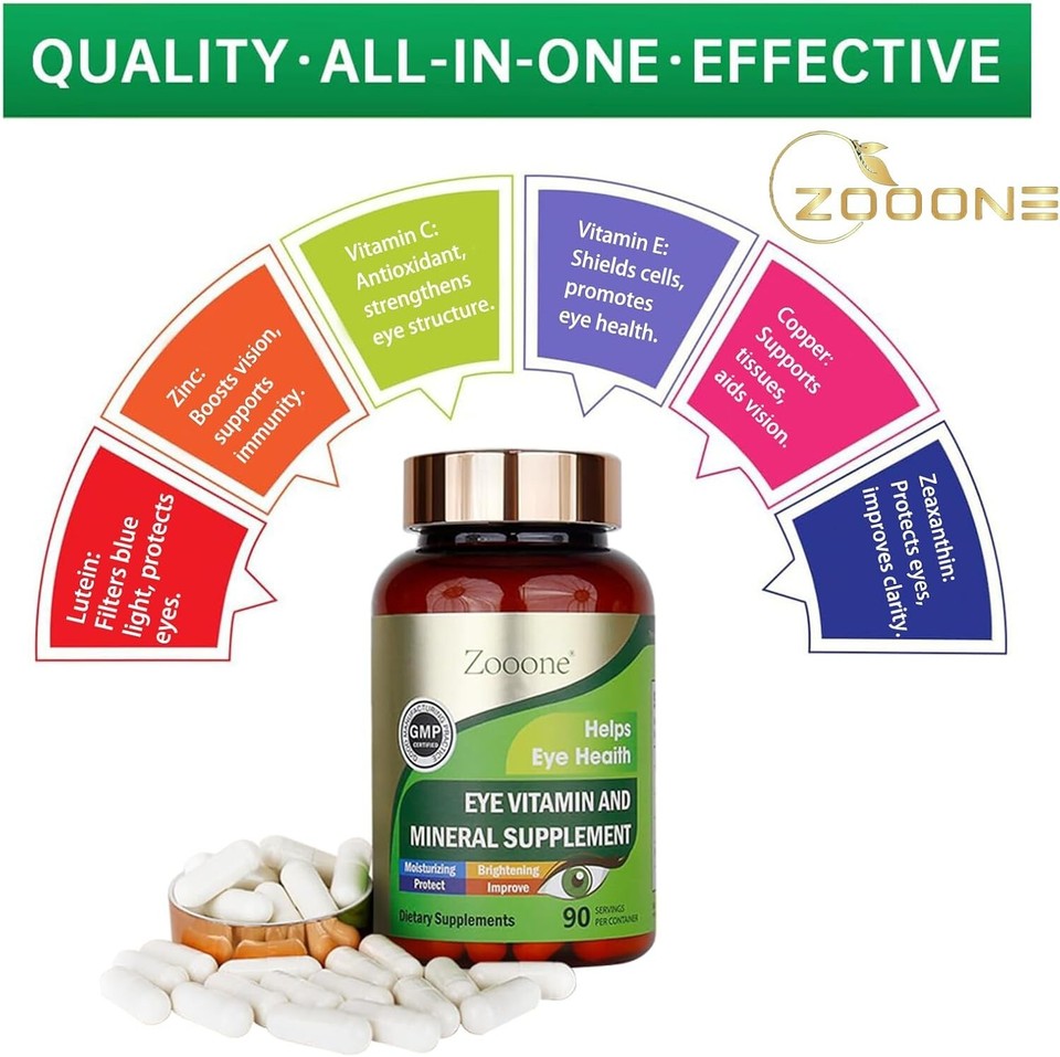 zooone- Lutein Eye Vitamins Zeaxanthin to Support Eye Health, 90 ...