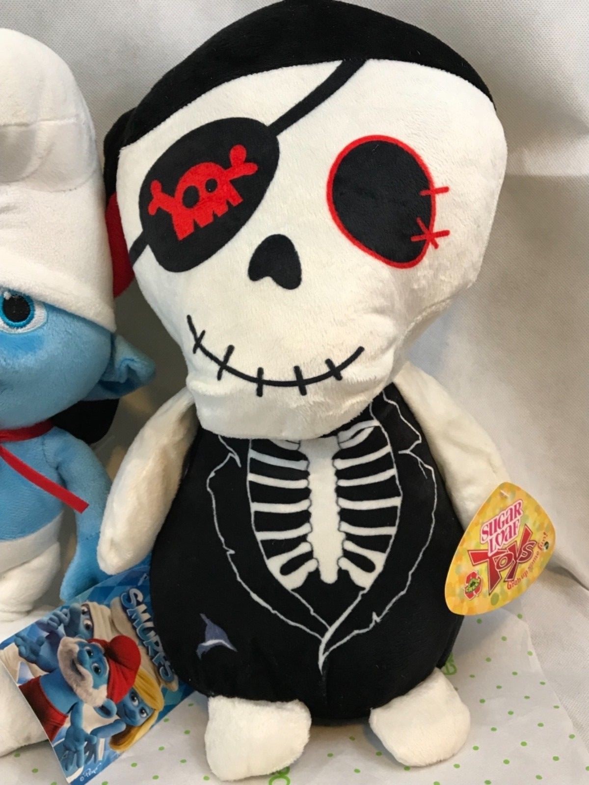 Smurfs Blue Devil And Sugar Loaf Skeleton Pirate Plush Stuffed Animal ...