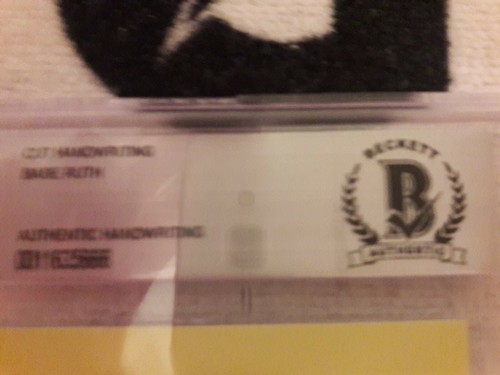 Babe Ruth Signed Handwriting HOF Plaque Postcard " COUNTY" BAS BGS AUTO ...