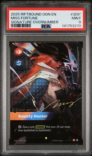 2025 RIFTBOUND: LEAGUE OF LEGENDS SIGNATURE OVERNUMBER MISS FORTUNE PSA ...
