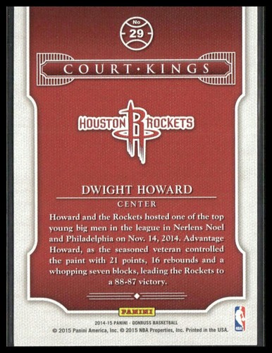 2014-15 Donruss #29 Dwight Howard Court Kings | eBay
