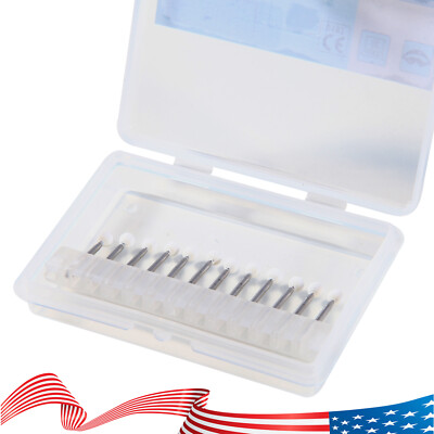 12Pcs Dental Round White Stone Polishing FG Burs FL2 Abrasion Point Bur ...