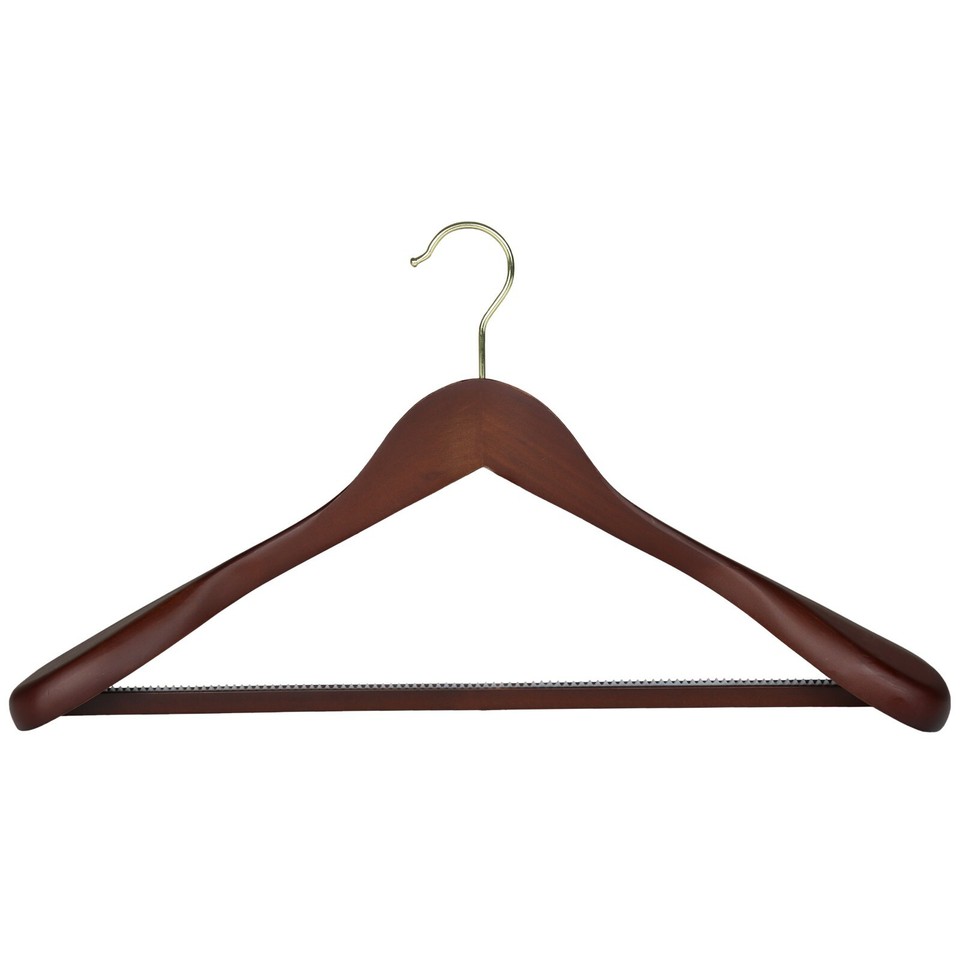 The Hanger Store™ Wooden suit coat hangers, broad ends and non slip ...