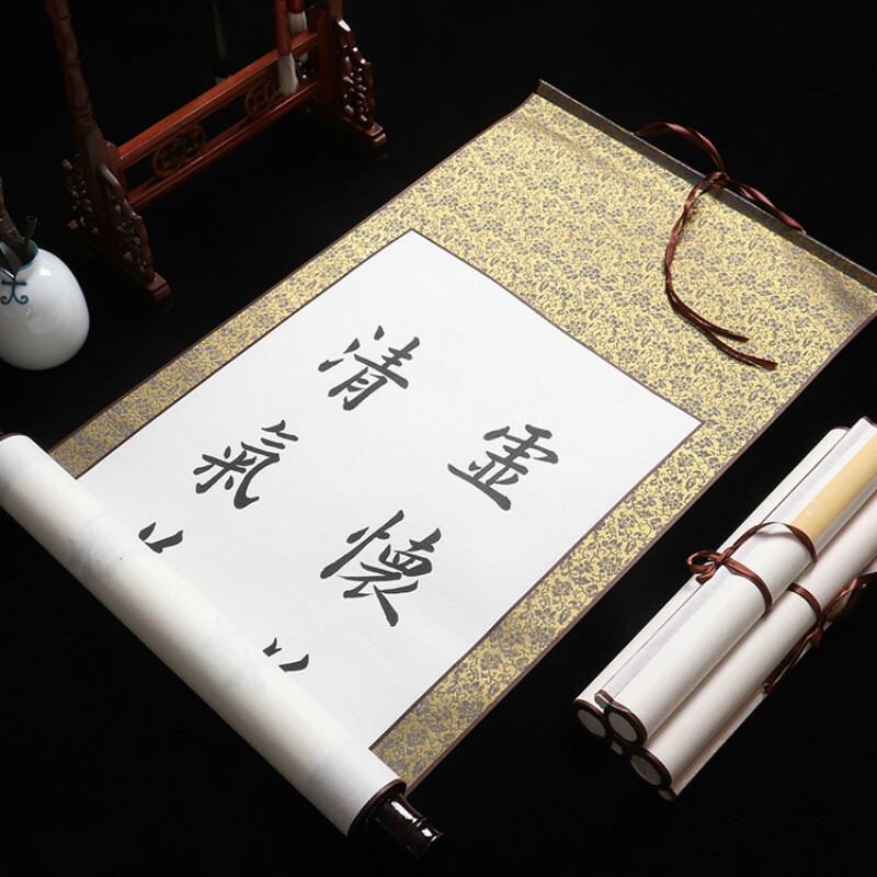 1 X Chinese Vertical Wall Hanging Scrolls Blank Xuan Paper Calligrpahy ...