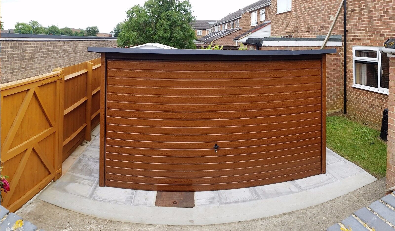 Wood Effect Secure Garage 12x10ft Bike Shed Motorbike or Garden ...