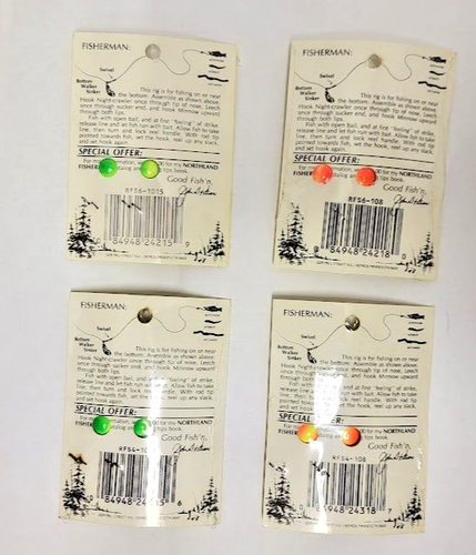 4 x Northland Roach Cork Walleye Rigs NOS Northland Tackle Sz. 6 & 4 24 ...
