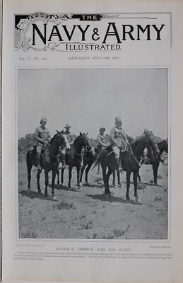 1900 PRINT GENERAL FRENCH & STAFF EXAMINING A BOER LAAGER | eBay Australia