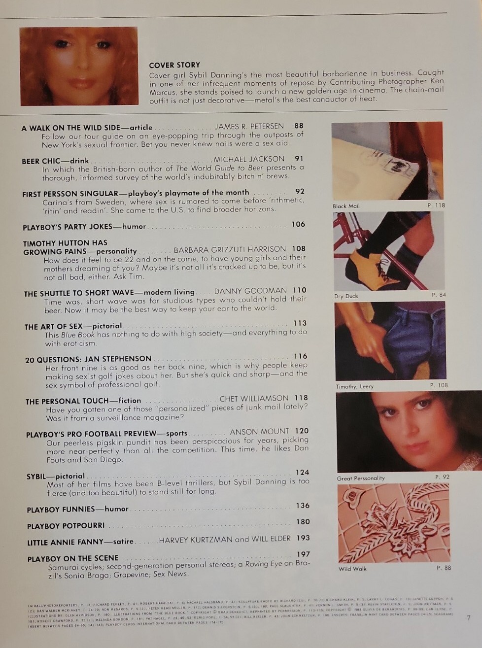 Playboy August 1983, Sybil Danning, Carina Persson pics, Ted Turner interview | eBay