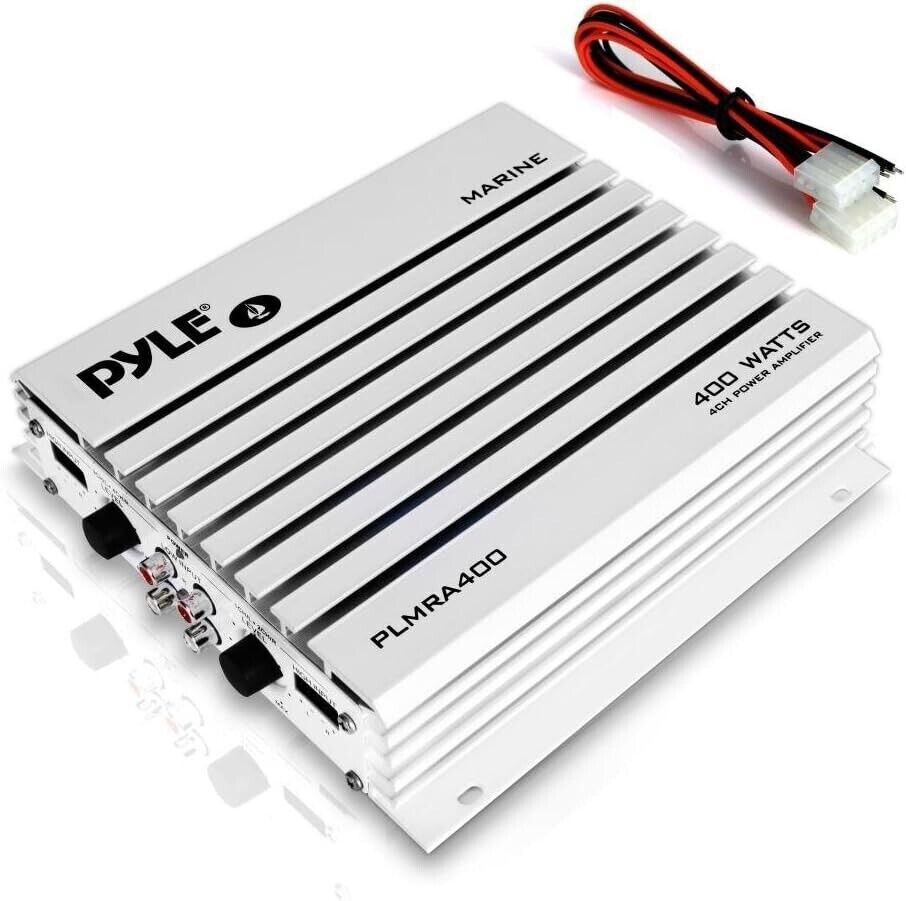 NEW Pyle PLMRA400 4 Ch 400 Watt Waterproof Marine Boat Power Audio Amp ...