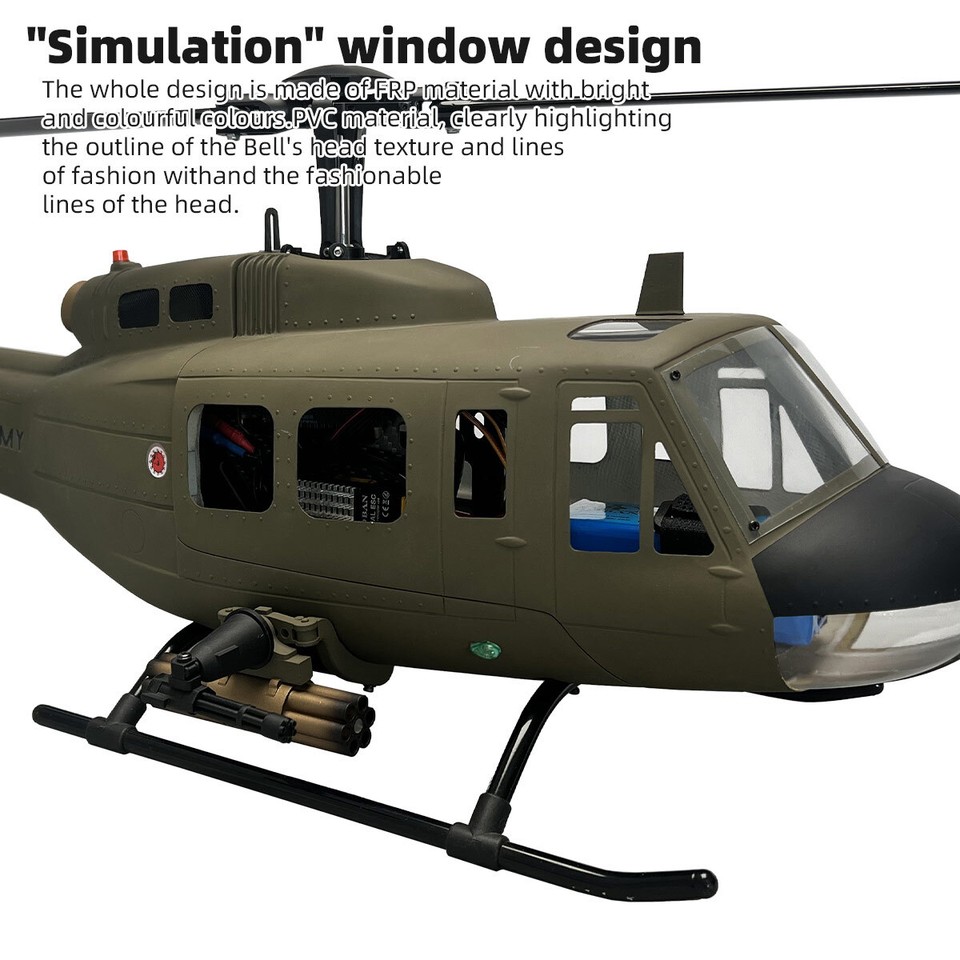 Roban 470 Size UH-1D Army RTF RC Helicopter X2 INTELLIGENT CONTROL ...