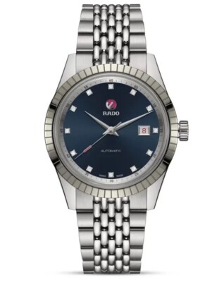 Rado Hyper Chrome Classic Automatic Blue Dial Silver Men's Watch ...