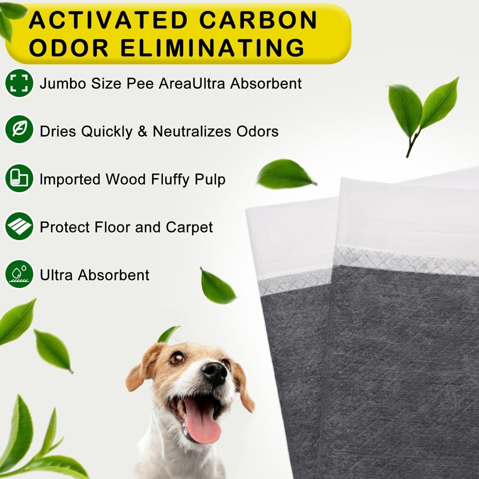 Extra Large Charcoal Pee Pads 31x47 - Super Absorbent Disposable Dog ...