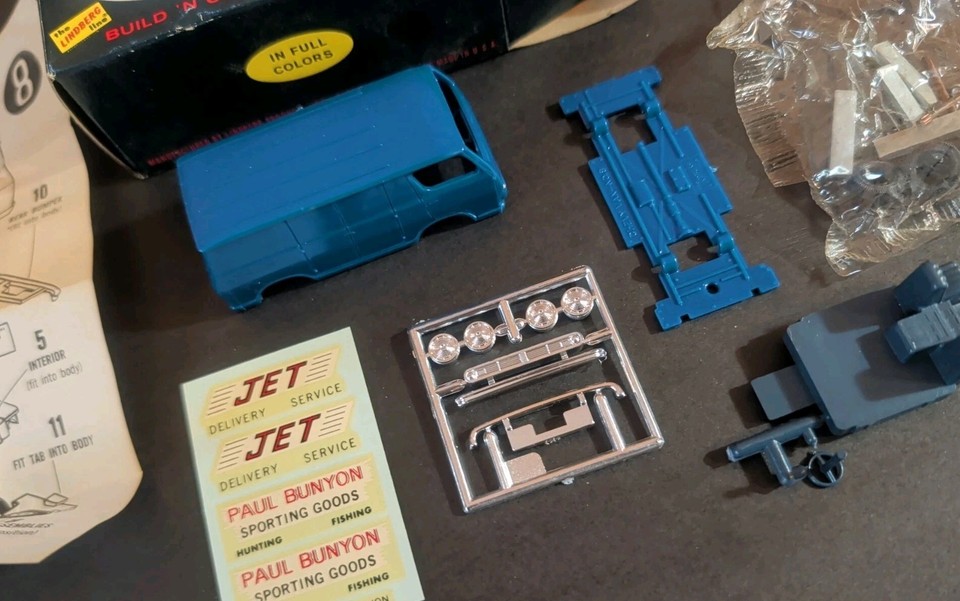 New Vtg 1967 Lindberg Mini-Lindy Blue JET Chevy Van Model Kit Not ...