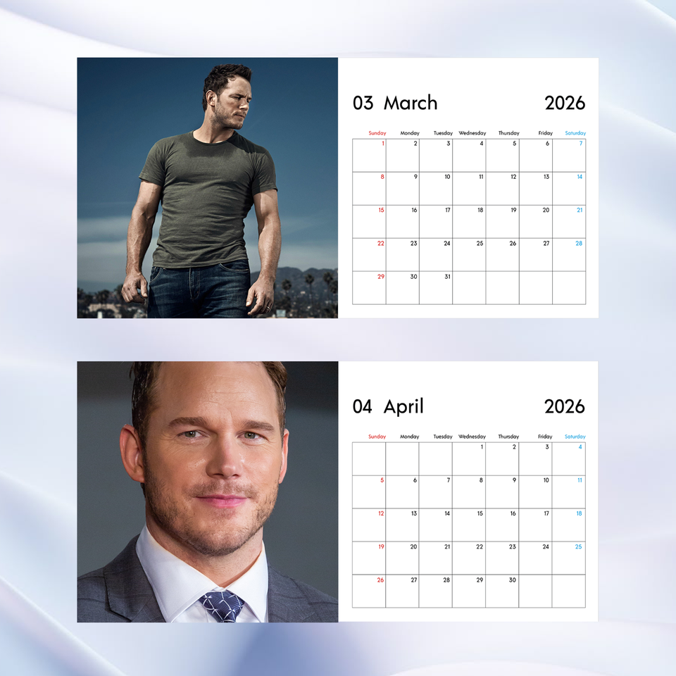Chris Pratt 2026 Calendar, Hollywood Actor Wall Calendar, Celebrity ...