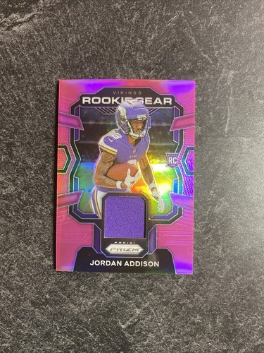 2023 Prizm Football Jordan Addison RC Pink Prizm Rookie Gear Vikings # ...
