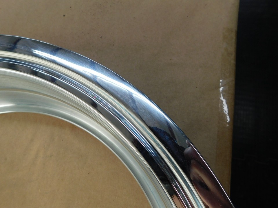 NOS 15" GM Stainless Wheel Trim Rings w/ Groove Chevrolet Chevy 2.5 ...