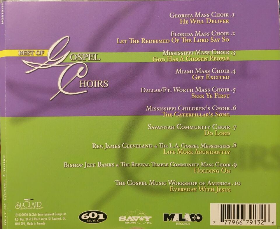 Best of Gospel Choirs : Various Artists - Audio CD 777966791326 | eBay