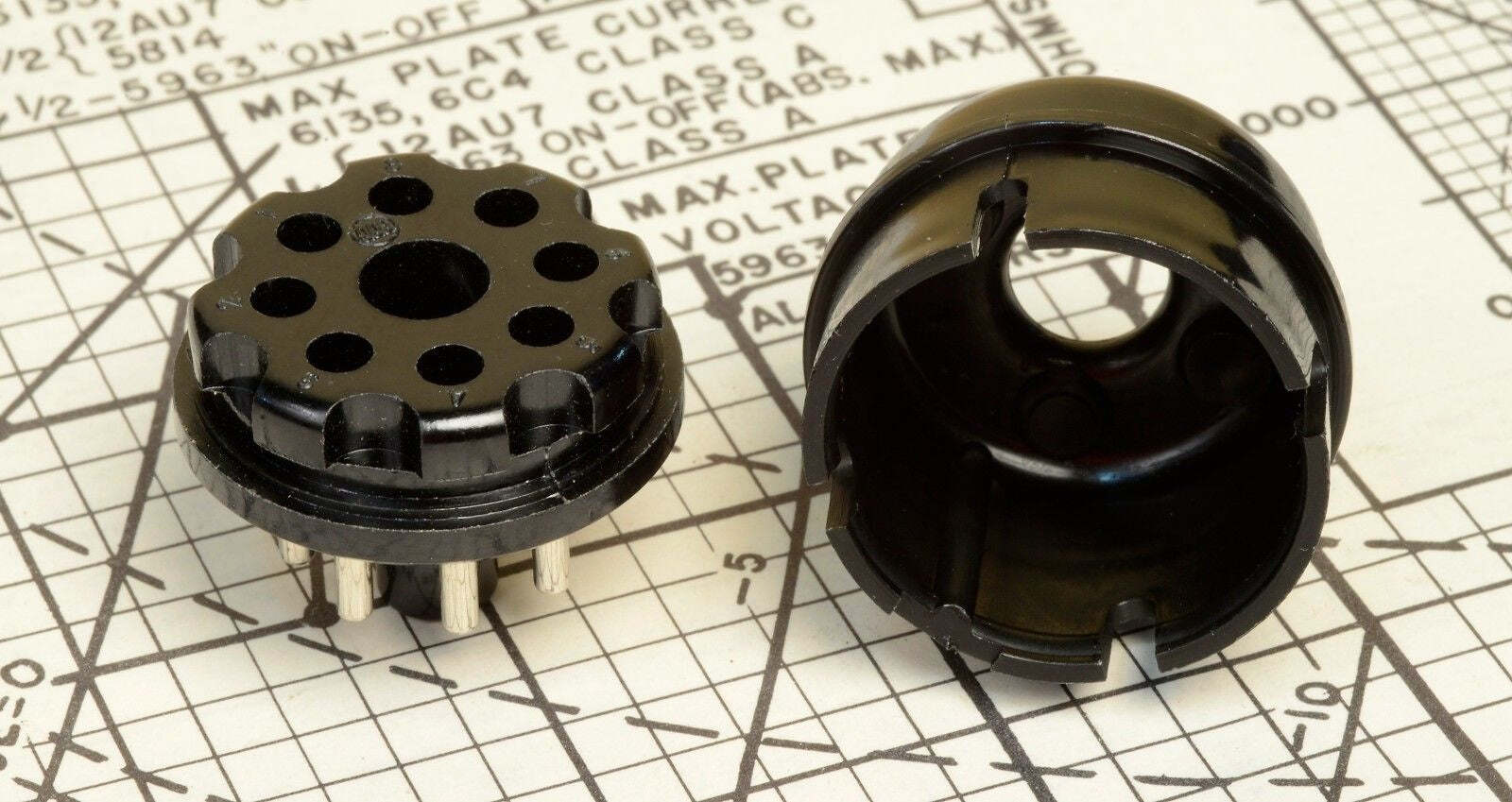 QQQ Black Phenolic 8 Pin Octal Pin Plug With Snap On Hood, #80124 | eBay