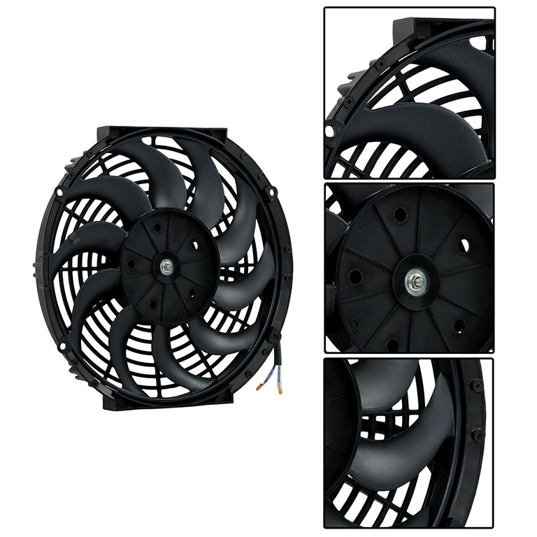 2PC 12" 12V Universal Slim Fan Push Pull Electric Radiator Cooling Fan ...