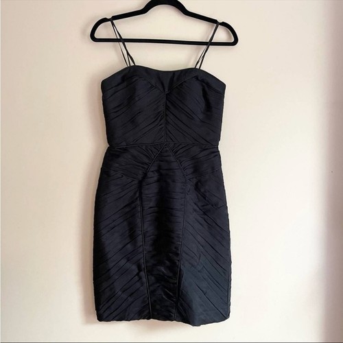 THEIA LBD Mini Pleated Strappy Cocktail Dress Women's Size S | eBay
