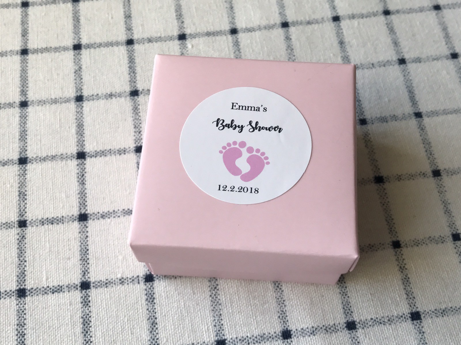 48x 4cm Girl Baby Shower Favour Boxes Labels Personalized Gift Boxes ...