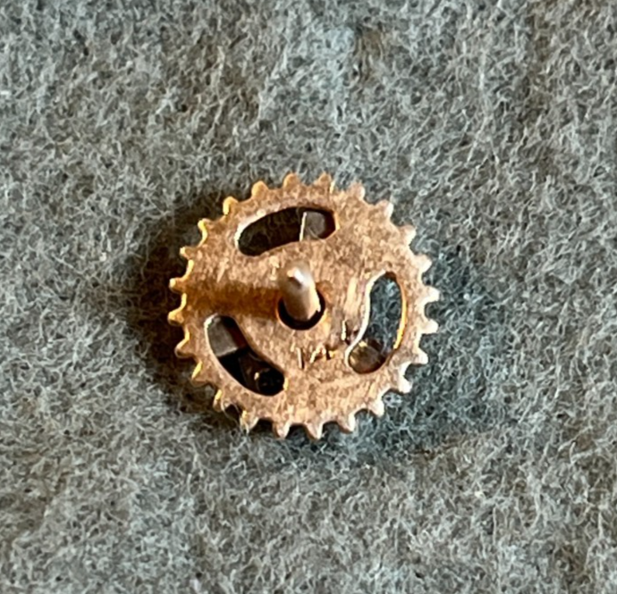 Vintage 14k gold & diamond Masonic fraternal wheel gear lapel pin | eBay