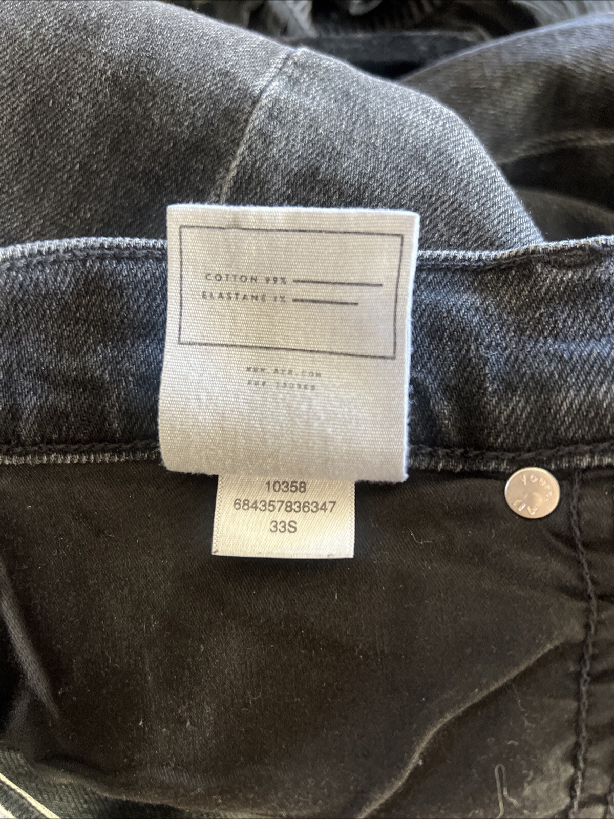 AYR The LaLa High Rise Straight Leg 90s Denim Jeans Faded Black Wash ...