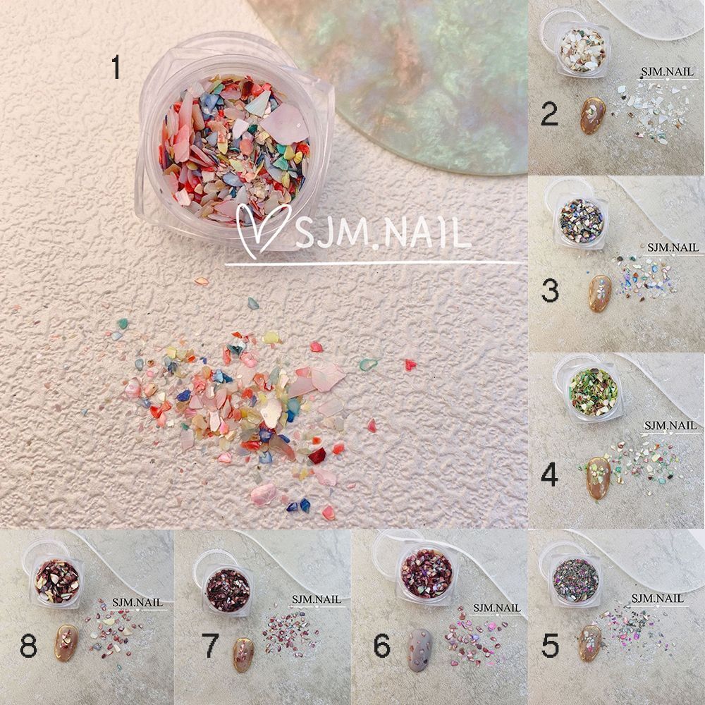 Multicolor Gift DIY Nail Parts 3D Nail Art Sea Shell Stone Manicure ...