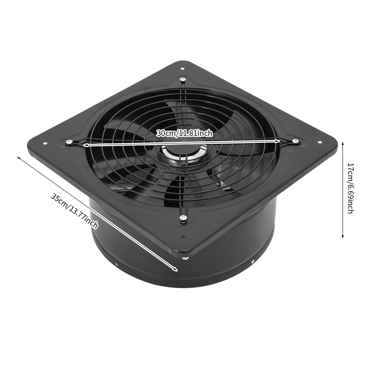 12 Inch Exhaust Fan Wall Kitchen Exhaust Fan Pipeline Hood HVACQuick