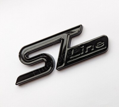 Full Matte Black ST Line Metal Badge Emblem for Ford Fiesta Focus Puma ...