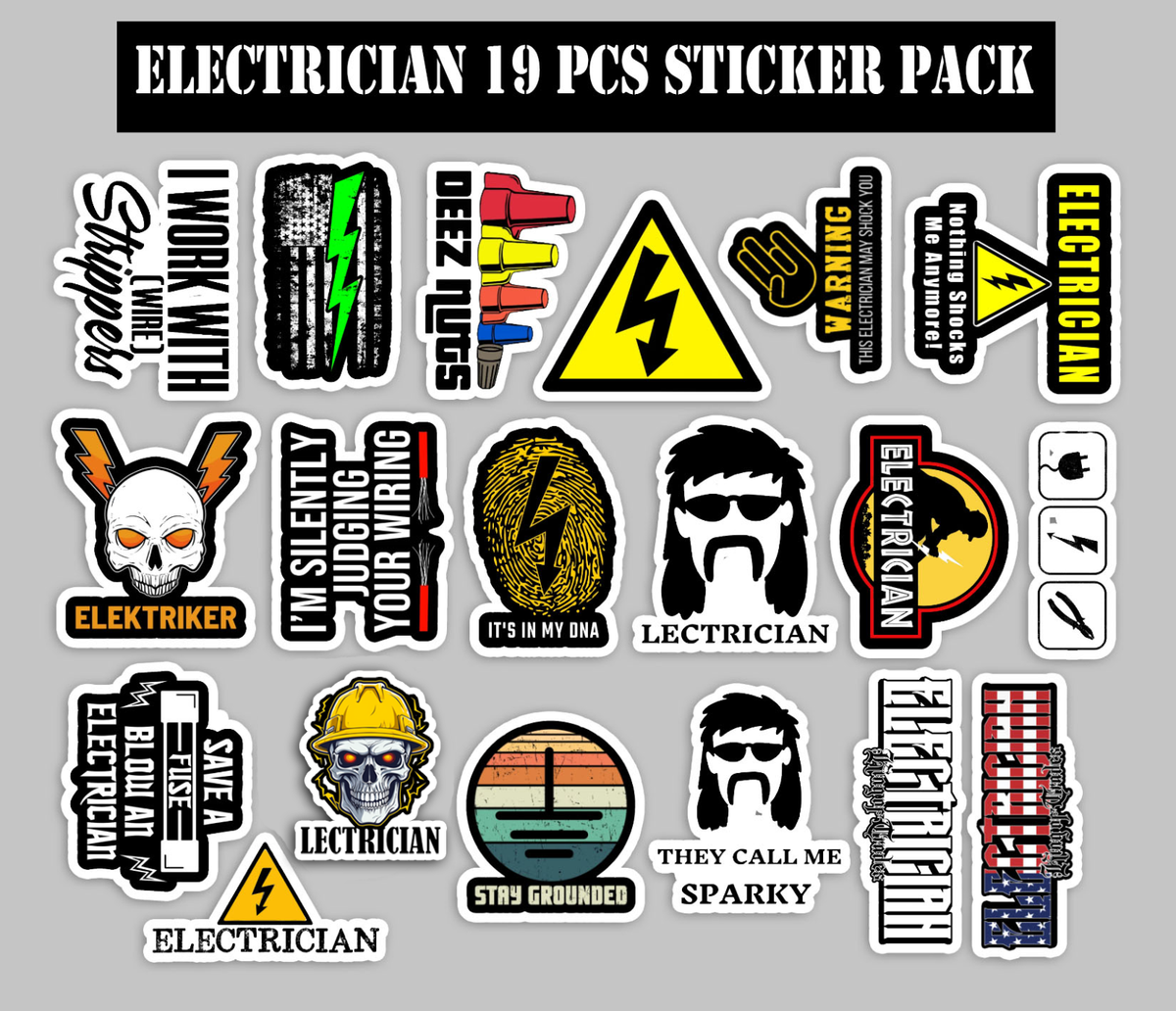 Electrician Funny Stickers Funny Electrician Hard Hat Stickers