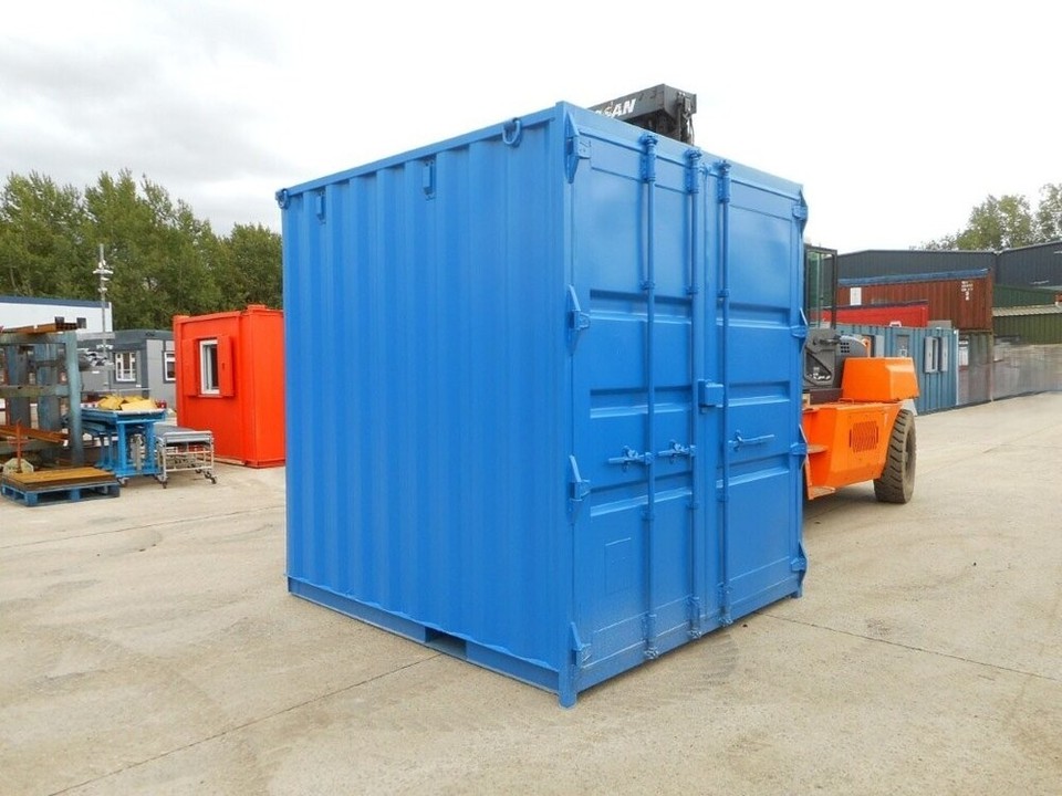 10 ft x 8 ft Blue High Cube Steel Storage Sea Container - Unused ...