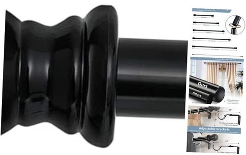 Extra Long Curtain Rods 120-inch To 170-inch,1”Heavy Duty for Living ...