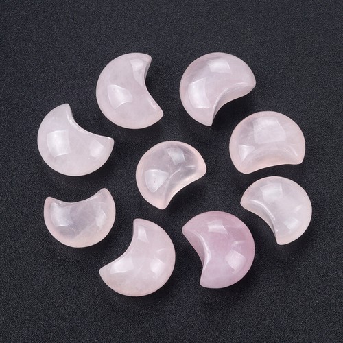 50pcs Natural Roses Quartz Stone Moon Carved Crystal Healing Wholesale ...