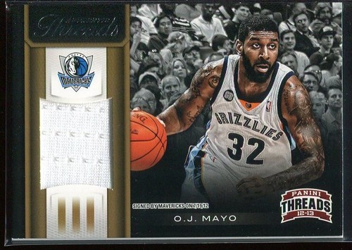 2012-13 Panini Threads O.J. Mayo #21 Patch Dallas Mavericks | eBay