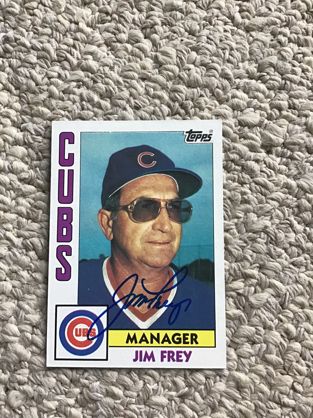 CHICAGO CUBS MGR & GM JIM FREY TOPPS AUTOGRAPHED BASEBALL CARD BEYOND ...