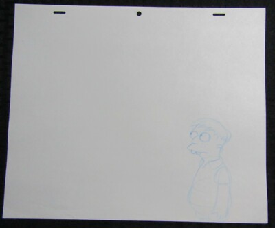 THE SIMPSONS Cartoon Animation 12.5x10.5" Blue Pencil Drawing Buck ...