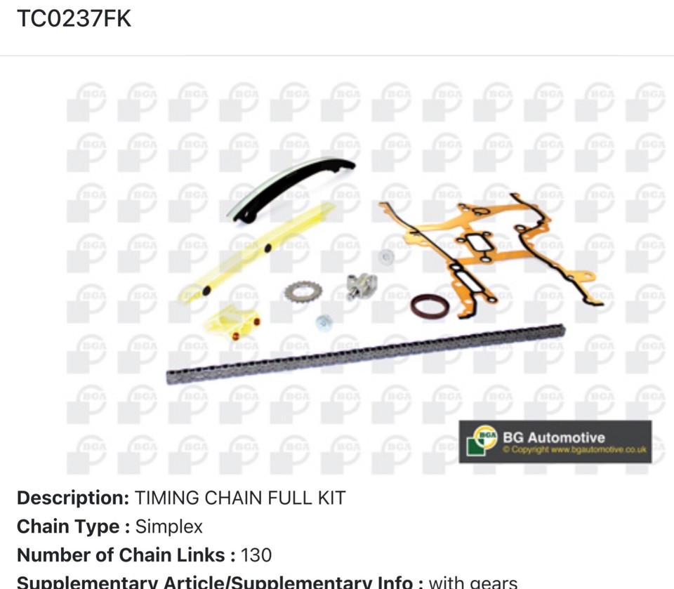 VAUXHALL CORSA ASTRA ADAM MOKKA A12XER A14XER A14NET TIMING CHAIN KIT ...