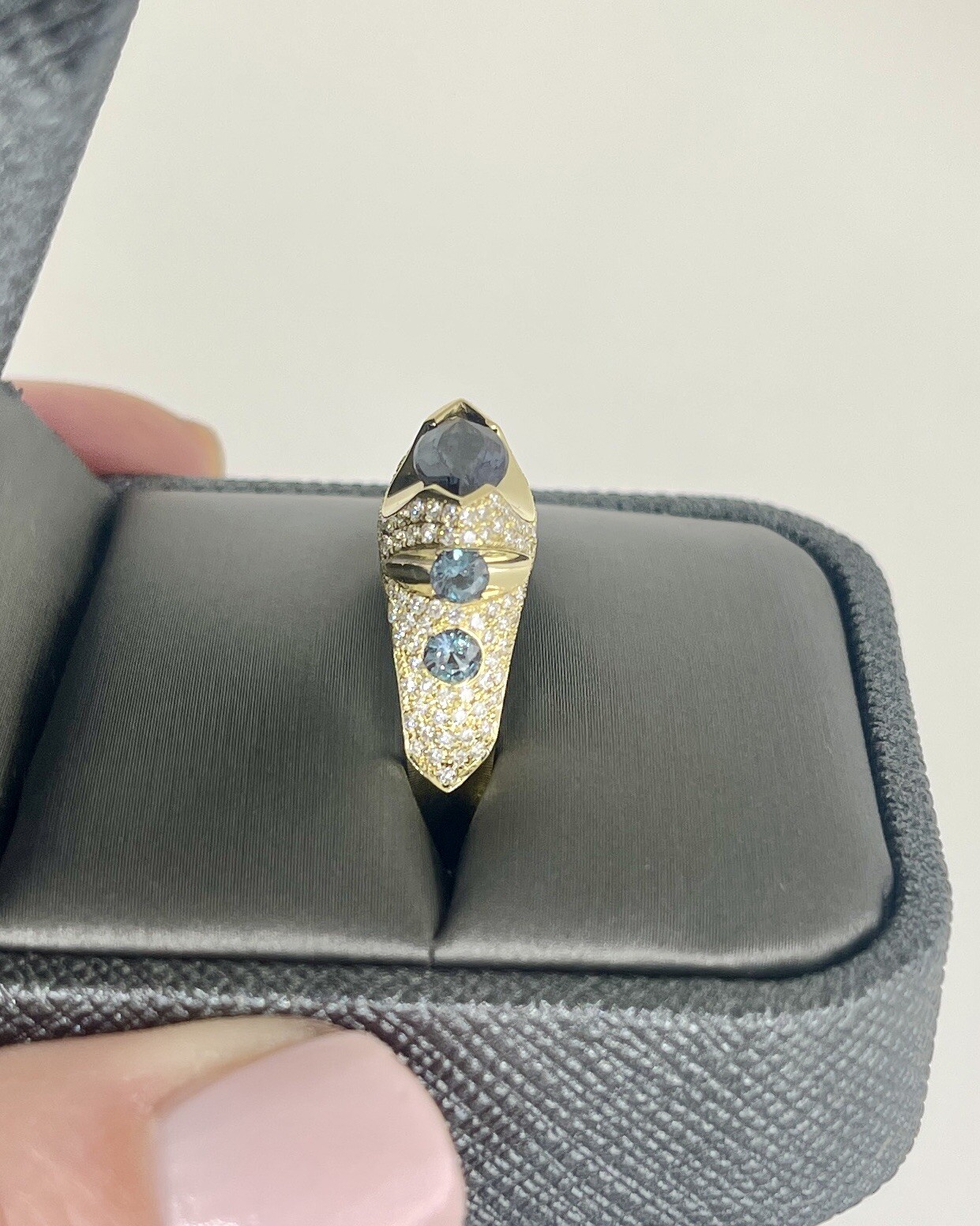 Natural Brazilian Alexandrite & Diamond Art Deco Estate Ring, GIA ...